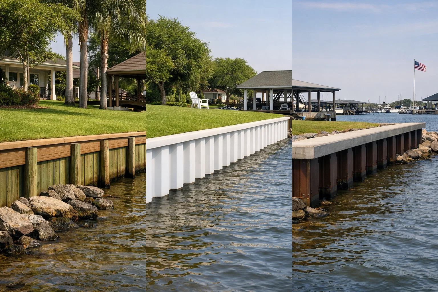 Which Bulkhead Material is Best for Your Houston Waterfront